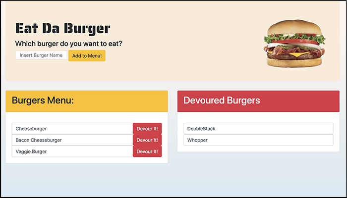 Overview Eat Da Burger Burger 2180